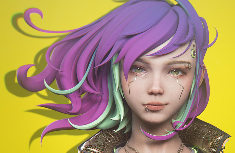 Cyberpunk A stylized character | 3dtotal 日本語オフィシャルサイト